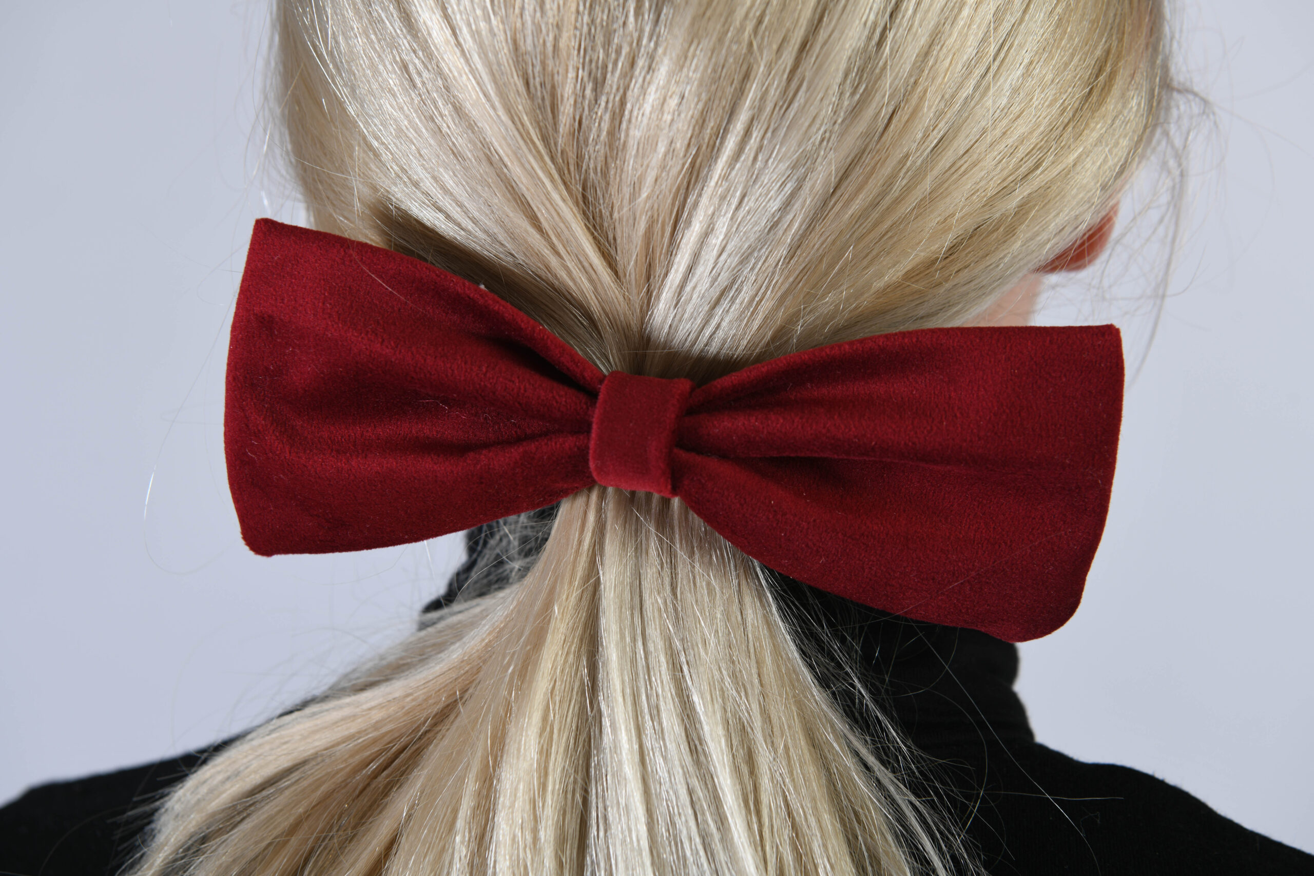 Elegantna bordo plišana mašna – Anushka